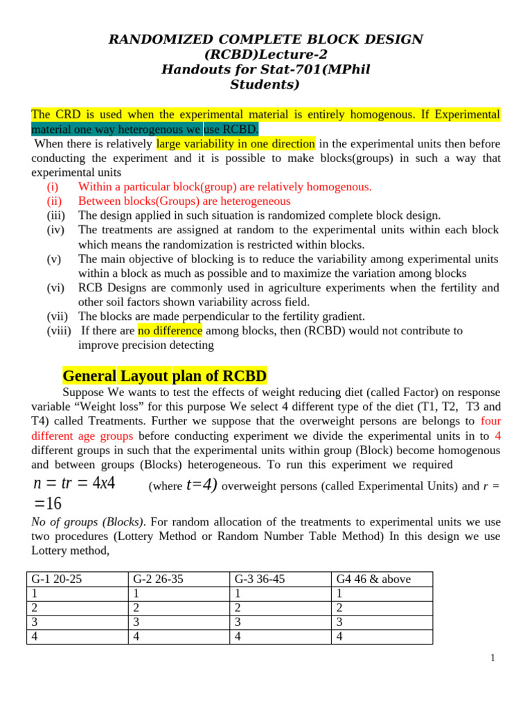 RCBD | PDF