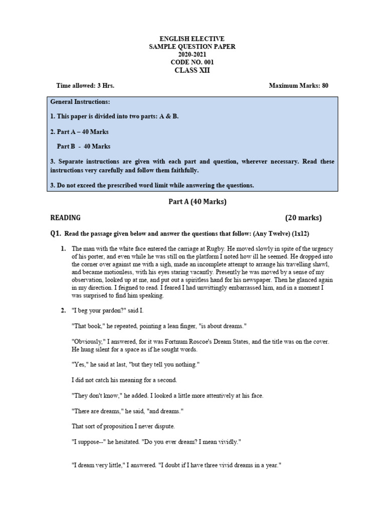 EnglishElective SQP | PDF