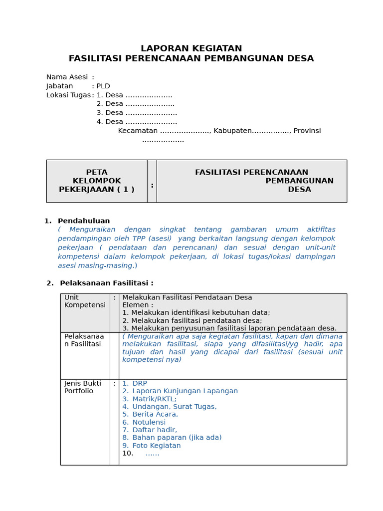 Template Laporan KP-1 PLD | PDF