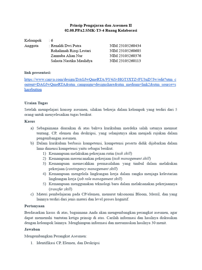 Ruang Kolaborasi - Topik 3 - Kelompok 6 | PDF