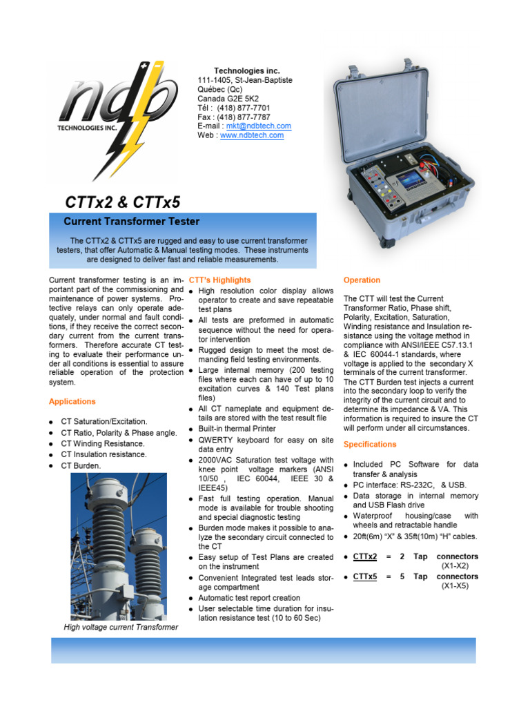 CT Analyzer (CTTx2-x5-v5) Catalouge | PDF