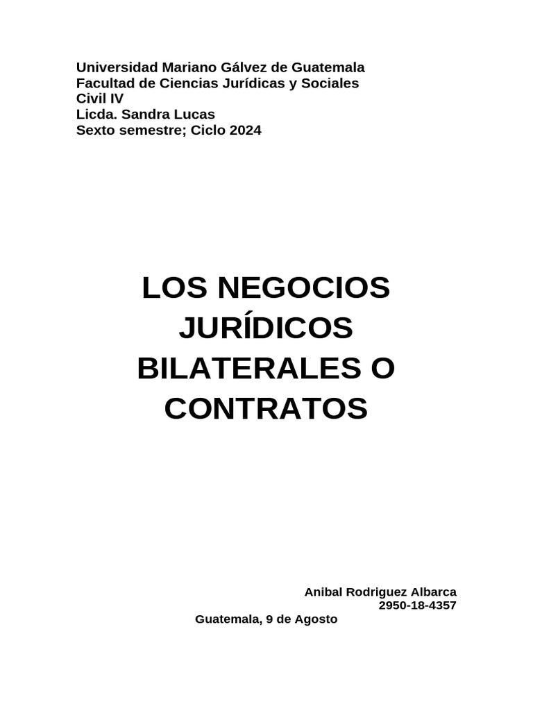 Contratos Bilaterales: Elementos y Eficacia | PDF | Justicia | Crimen y ...