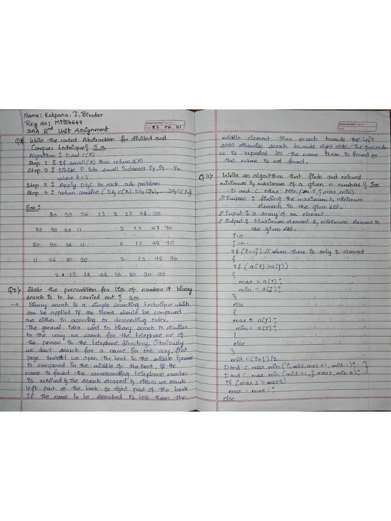 DAA-2nd Assignment | PDF