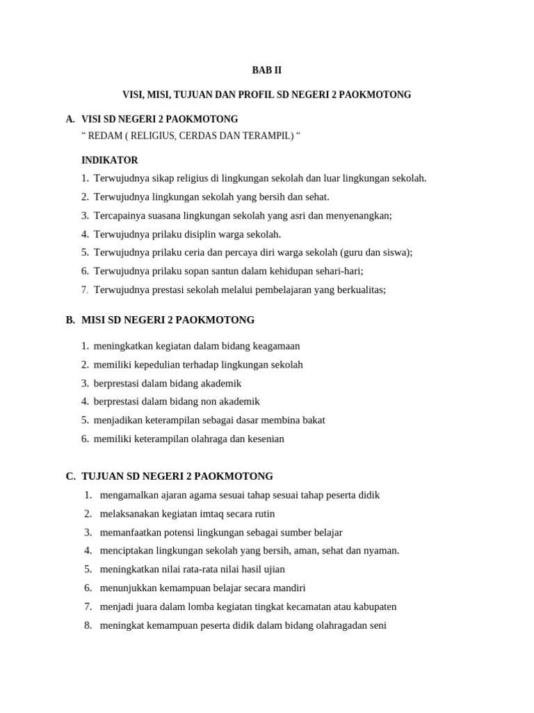 Bab Ii Visi, Misi | PDF