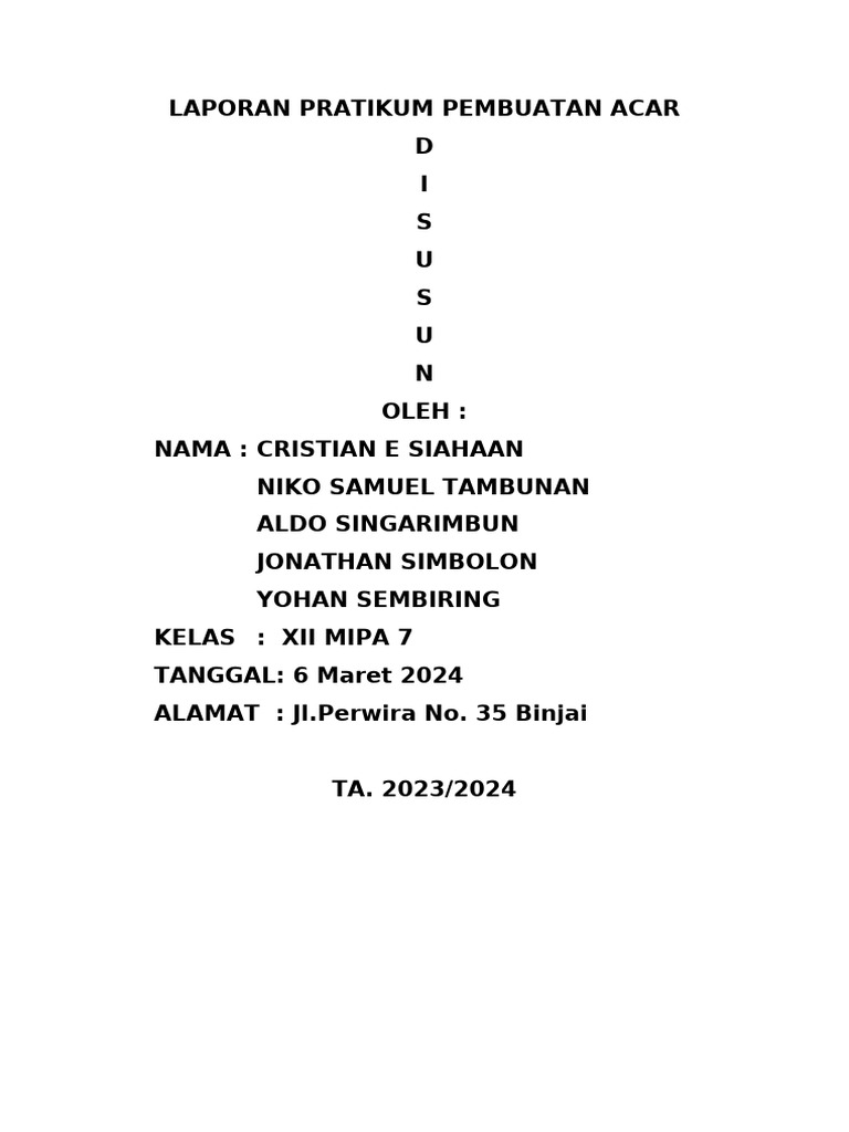 Pembuatan Acar | PDF