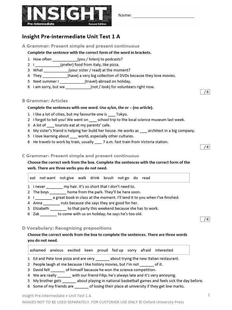 Insight Pre-Intermediate | PDF Insight Pre-Intermediate | PDF