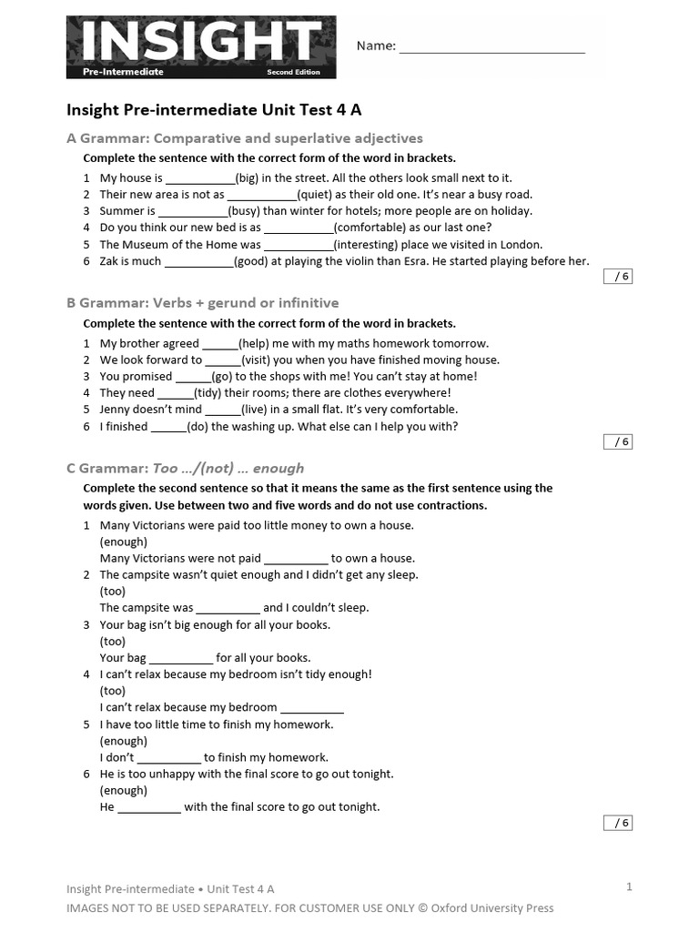 Insight Pre-Intermediate | PDF | Adjective | Vocabulary