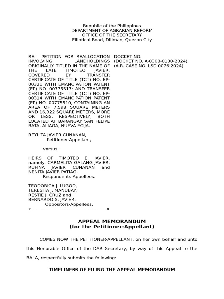 Appeal Memo | PDF