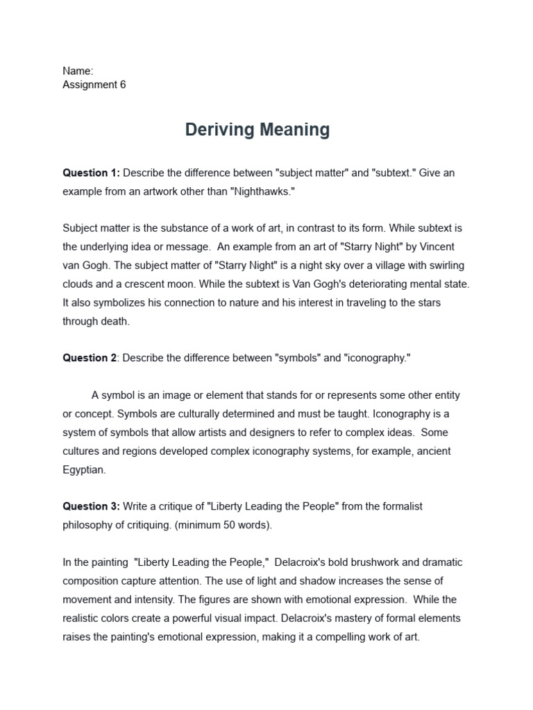 Assignment 6 - Deriving Meaning | PDF