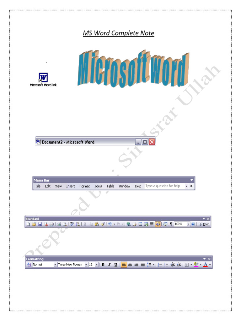 Ms Word Complete Notes by Sir Israr Ullah | PDF
