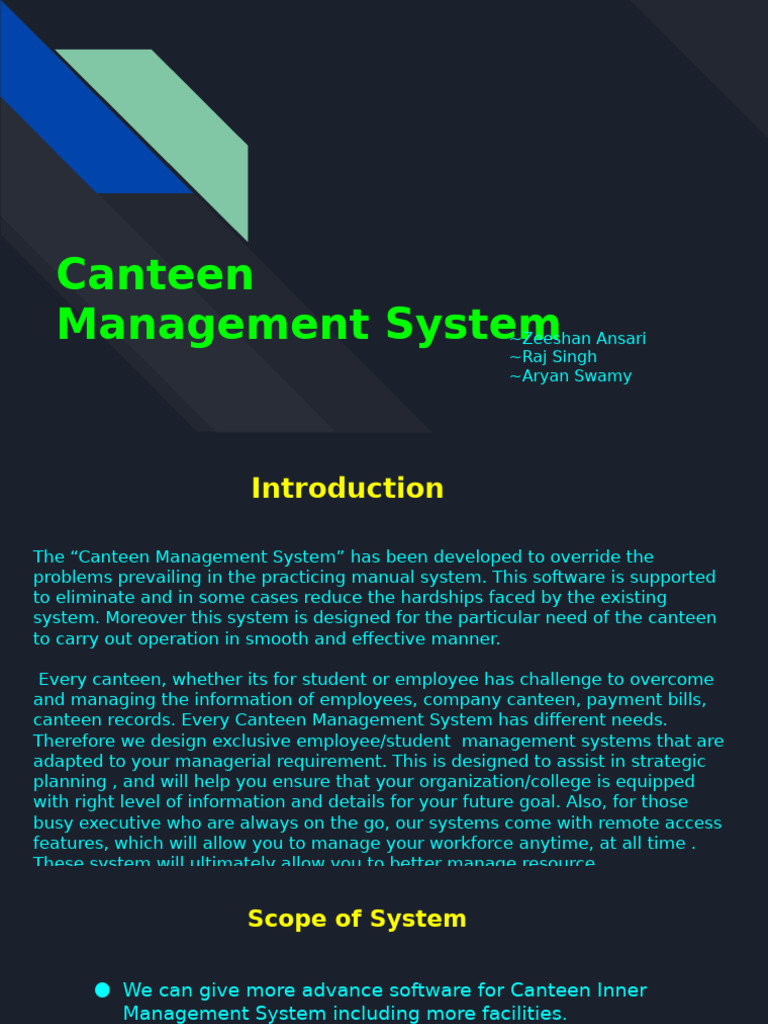 Canteen Management System | PDF