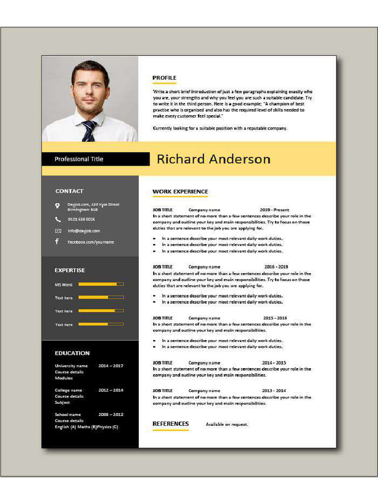 Premium CV Template 2 1 Page Version | PDF