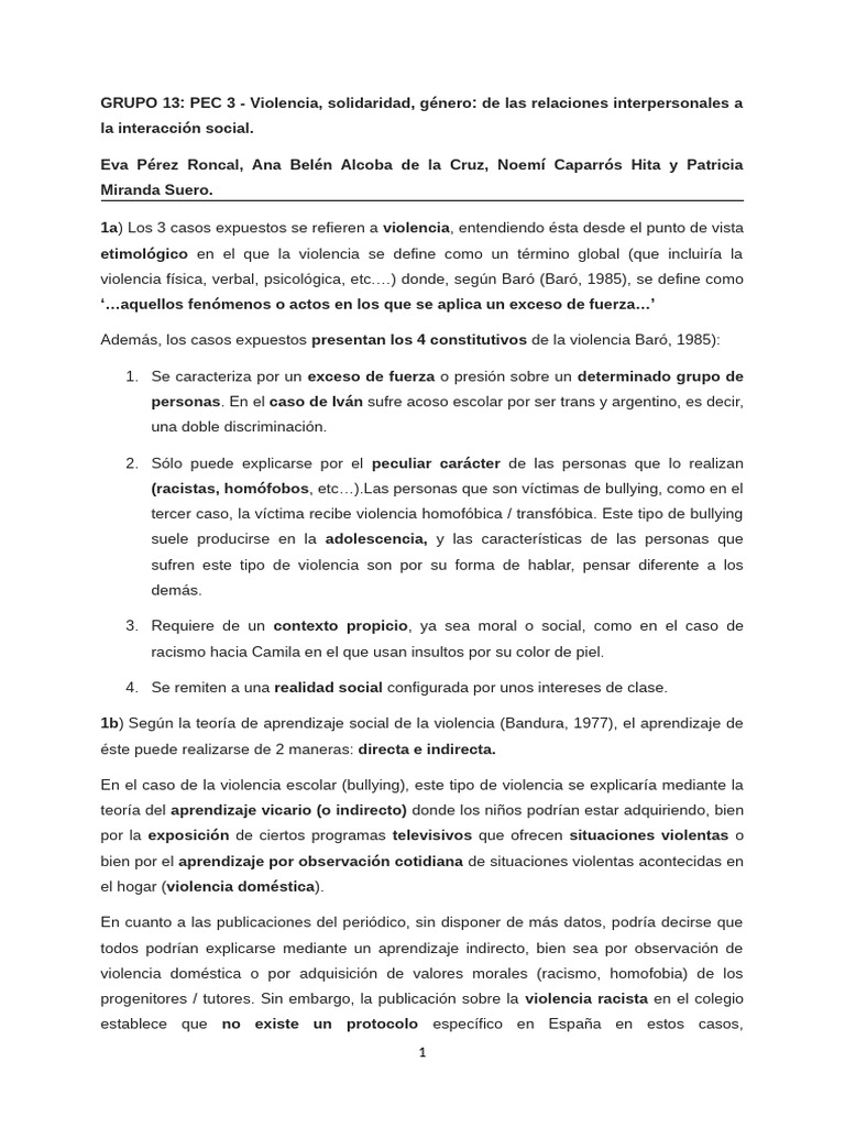 Grupo 13 - Pec 3 - Procesos Psicosociales | PDF