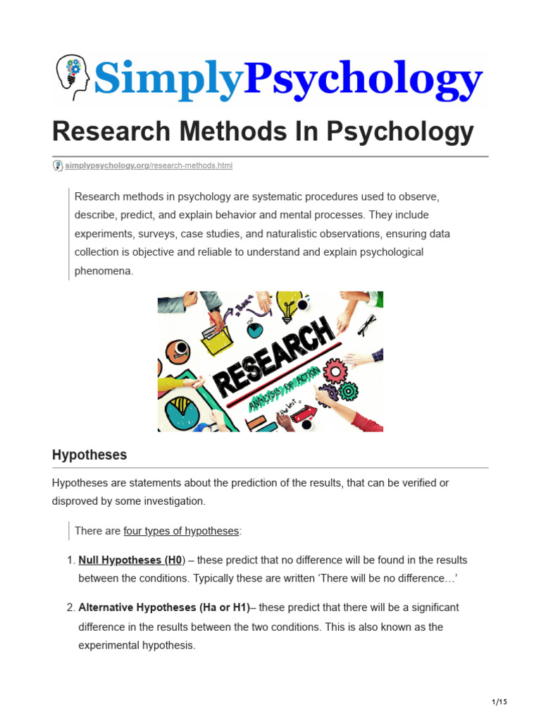 Psychology Research Techniques | PDF | Hypothesis | Sampling (Statistics)