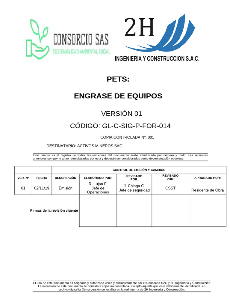 Gl-C-Sig-P-For-014 Pets Engrase de Equipos | PDF