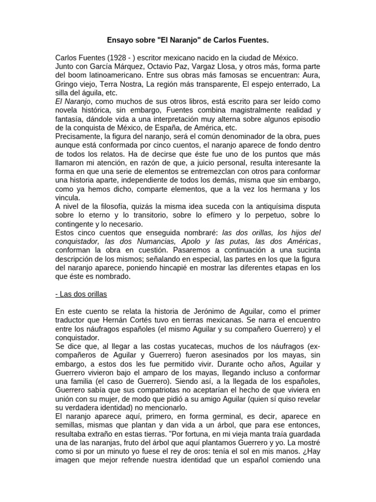 Ensayo Sobre El Naranjo o Los Círculos Del Tiempo | PDF