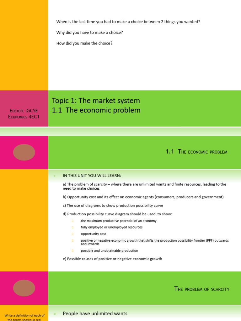 1.1 The Economic Problem | PDF | Economics | Economies
