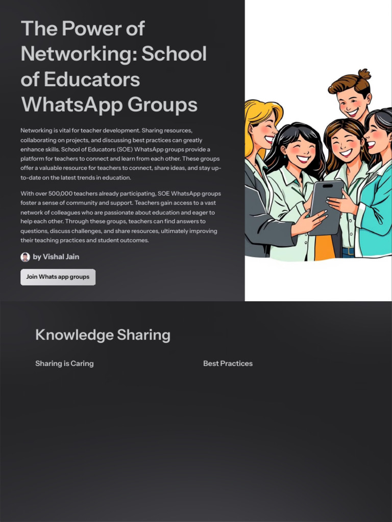 The Power of Networking School of Educators WhatsApp Groups | PDF