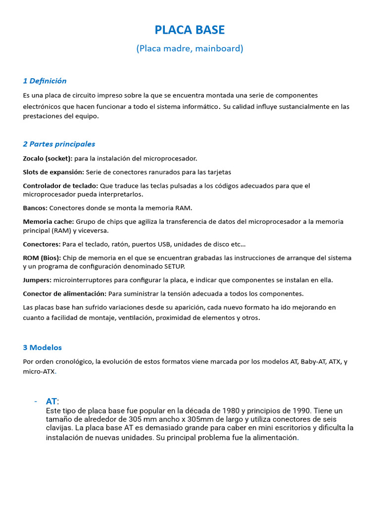 Placa Madre Actividad | PDF