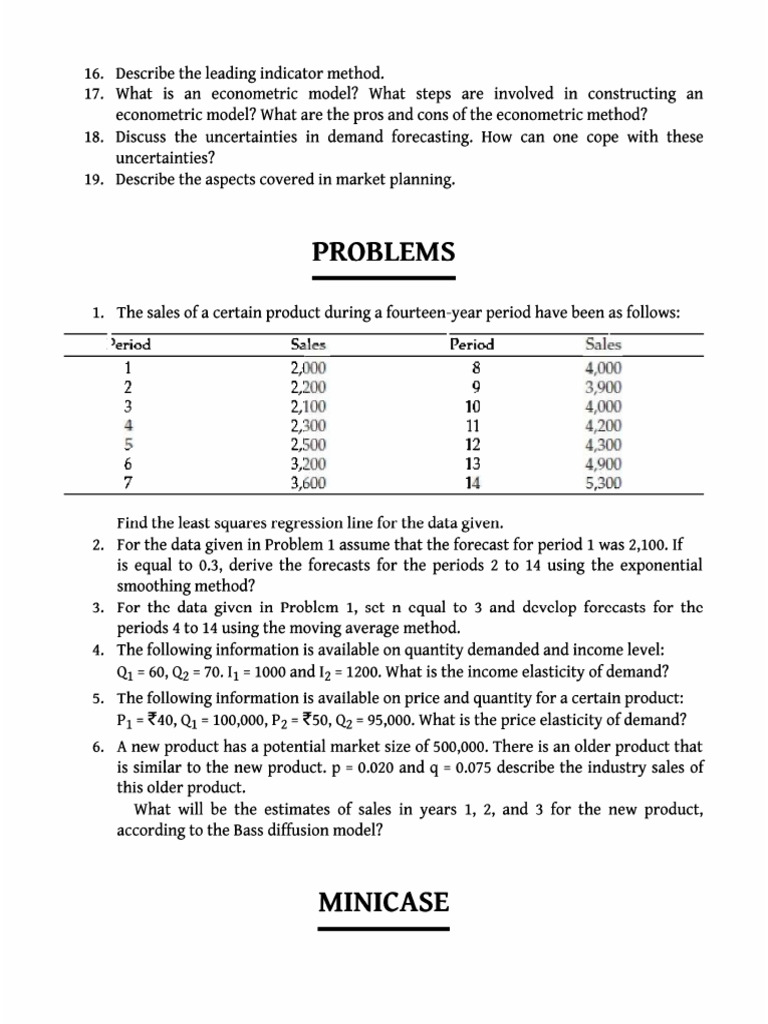 Demand Forecasting Problems | PDF