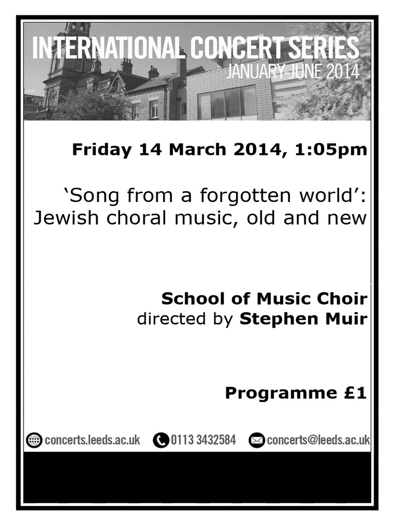 Jewish Choral Music Concert 2014 | PDF | Art