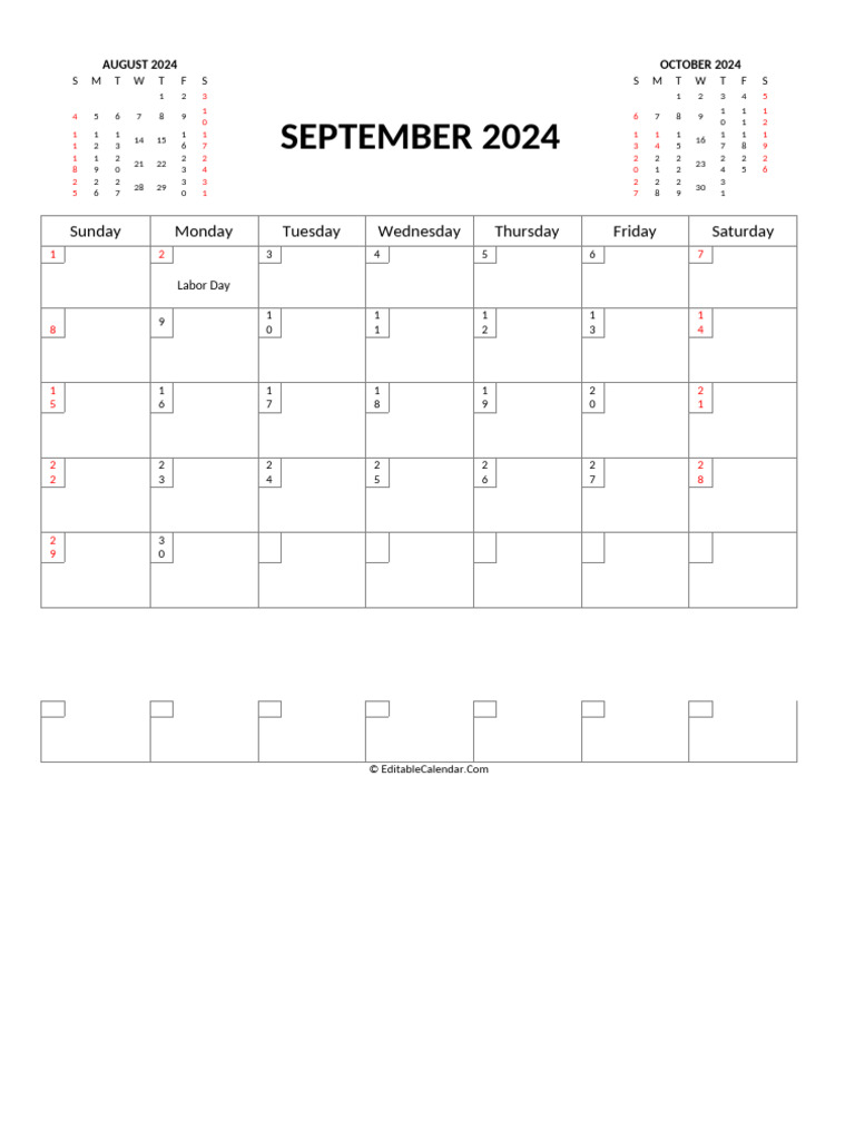 Fillable Calendar September 2024 With Holidays | PDF
