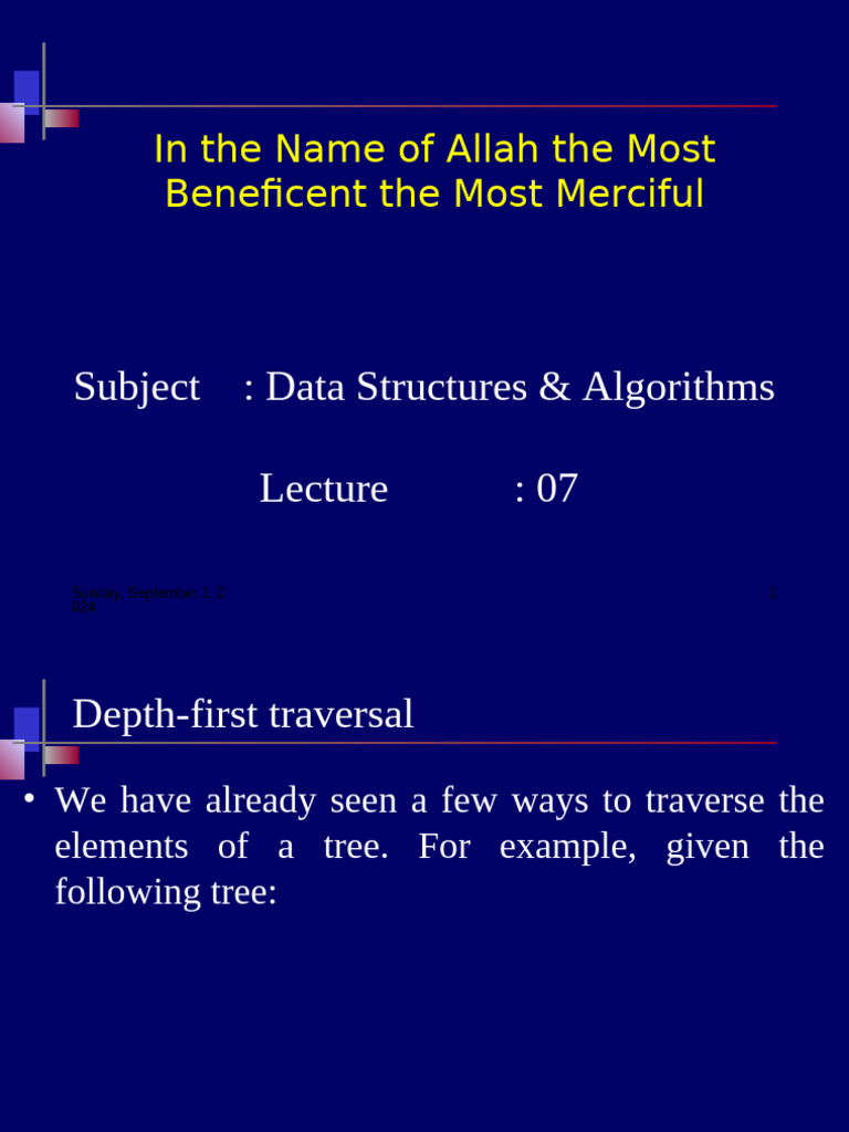 Lecture - 7.5 (Breadth First Vs Depth First) | PDF