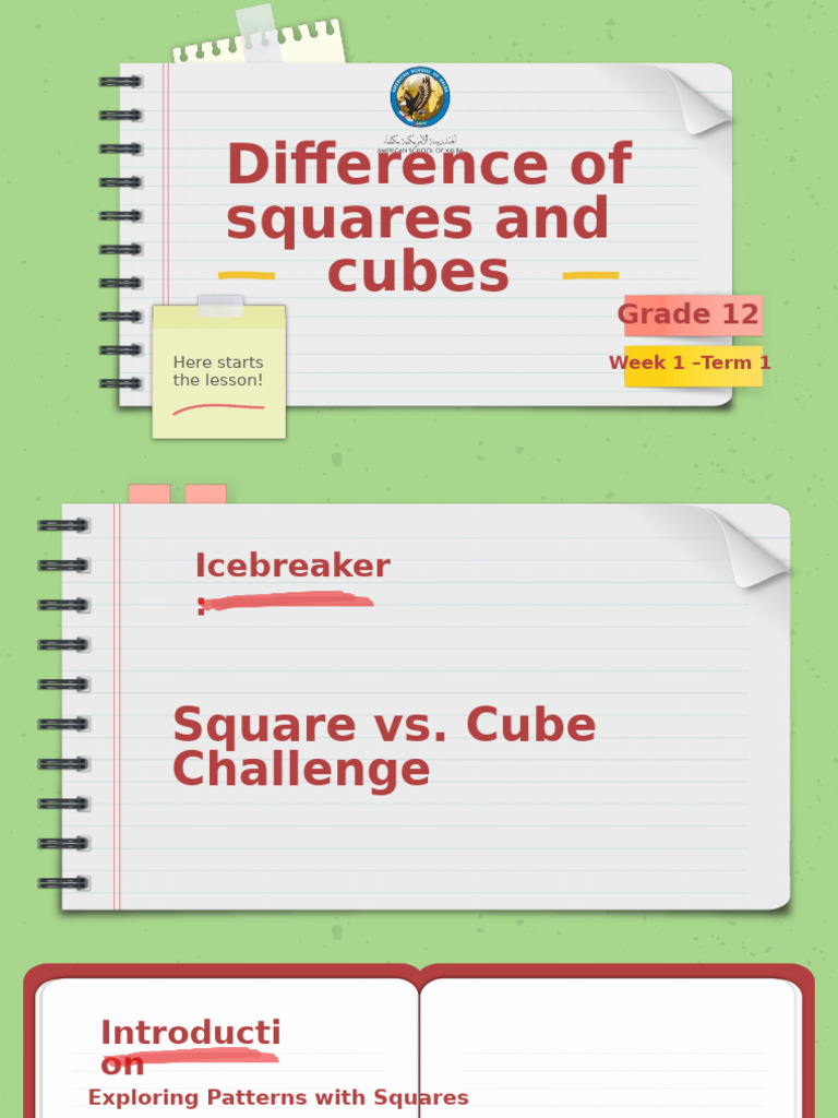 Week 1 Difference Between Squares | PDF