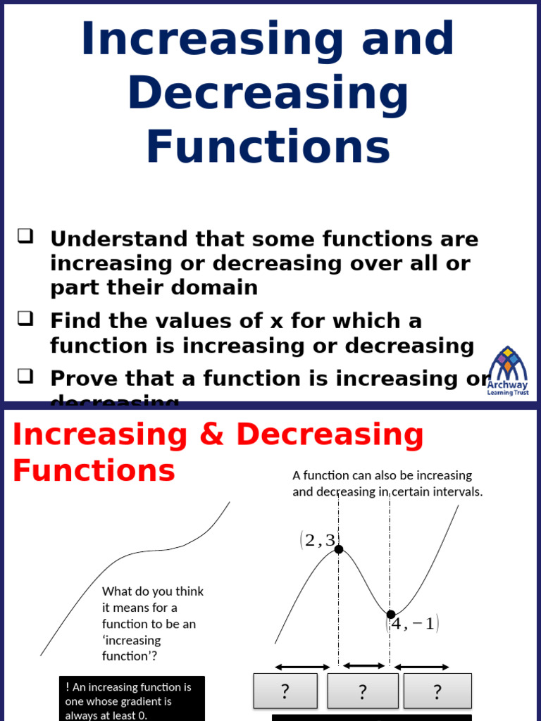 FM 8.4 Increasing Decreasing Functions | PDF