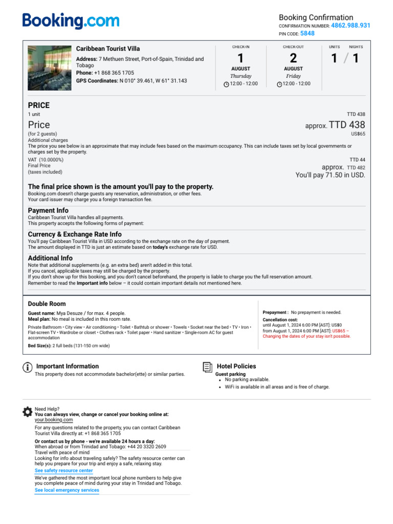 Confirmation 4862988931 | PDF