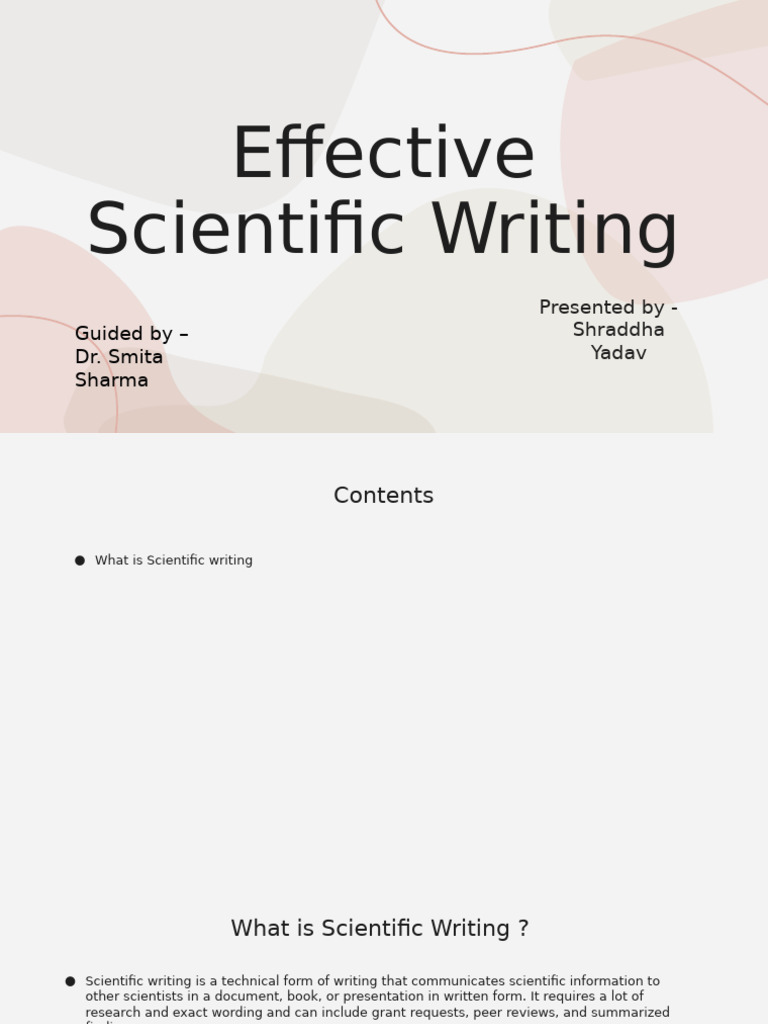 Effective Scientific Writing | PDF