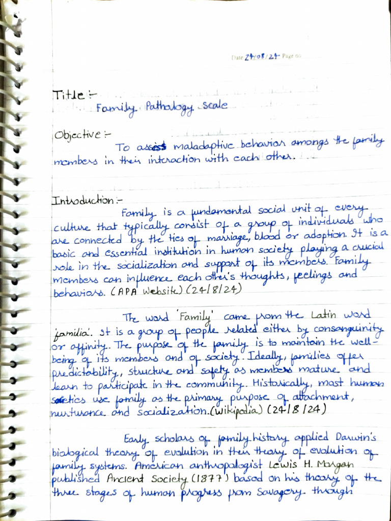 Family Pathology Scale | PDF