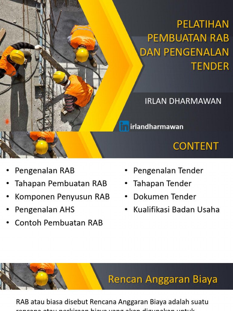 Pelatihan RAB Dan Tender (21 Mei 2022) | PDF