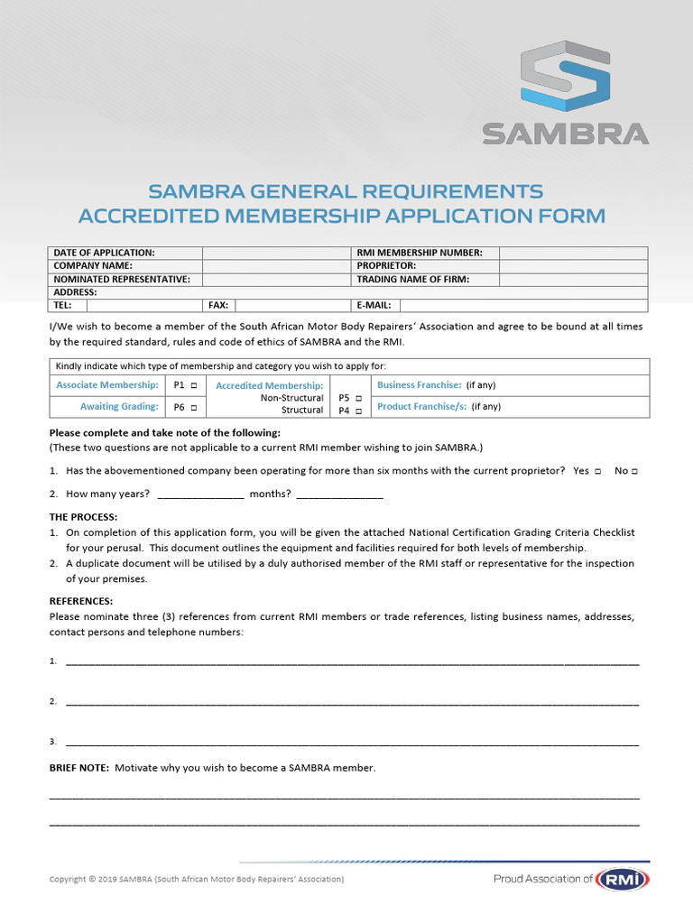 2019 12 SAMBRA General Requirements | PDF