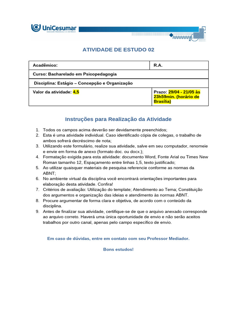 Formulário AE2 | PDF