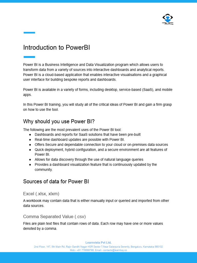 Introduction To PowerBI | PDF