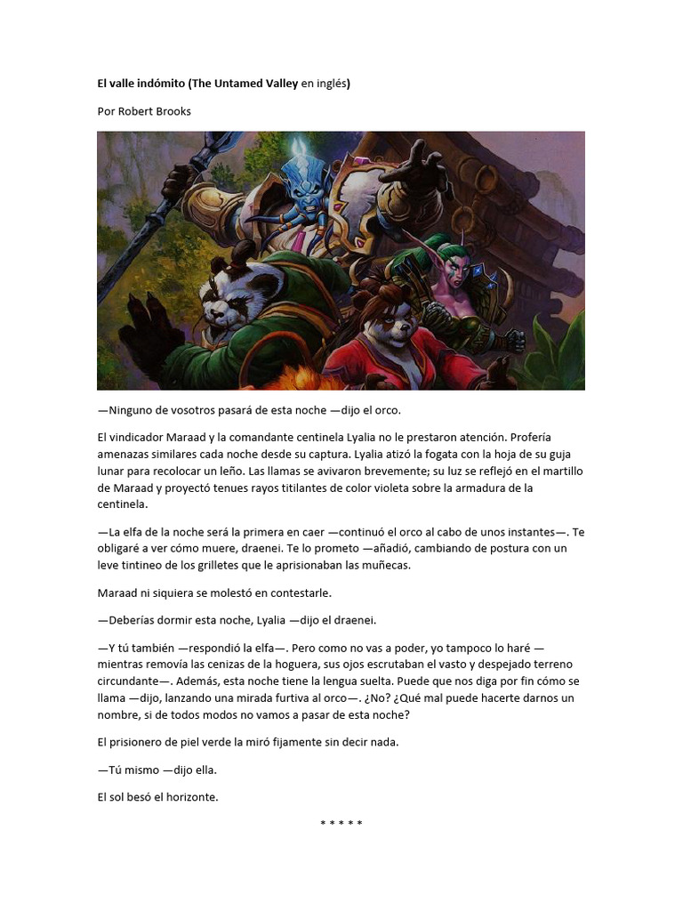 (Relatos Cortos) El Valle Indómito - Por Robert Brooks | PDF