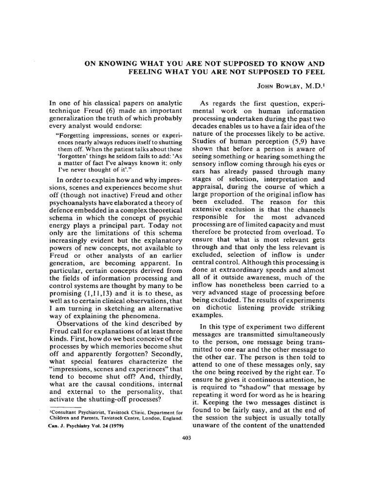 On Knowing What You Are Not Supposed To Know and Feeling What You Are ...