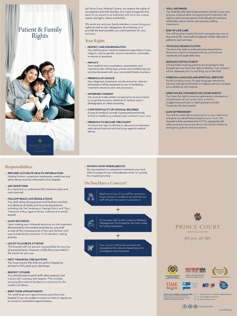 Patient Family Rights Brochure 2024 | PDF