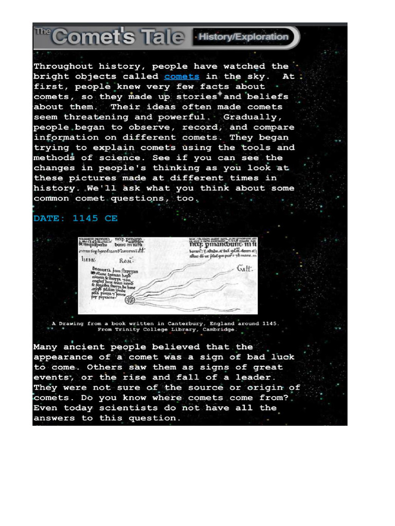 Comets Tale | PDF