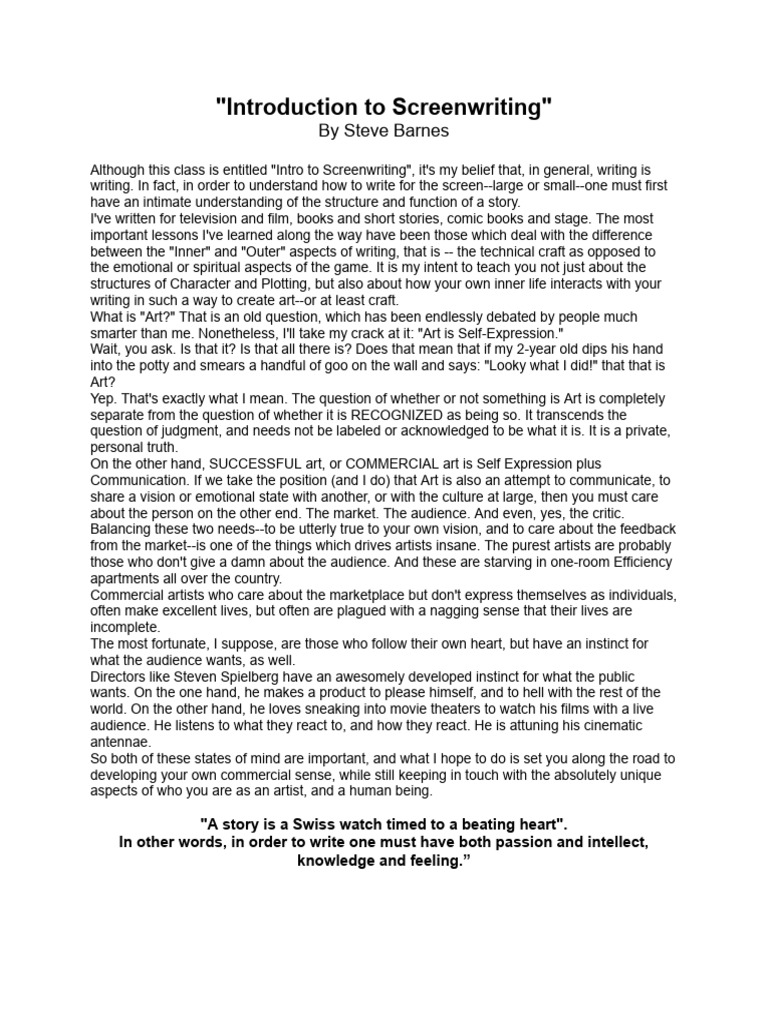 JL 2324 Screenwriting Is Storytelling | PDF