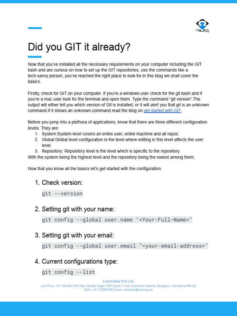 GIT Setup and Guide | PDF