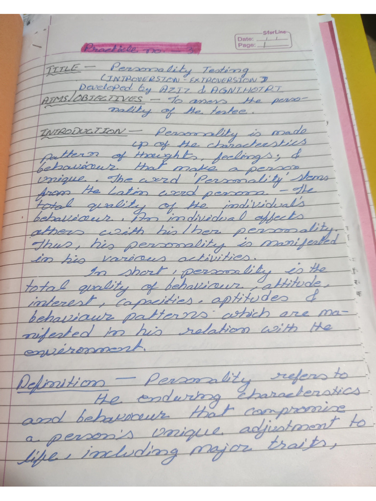 Personality Testing Introversion Extroversion | PDF