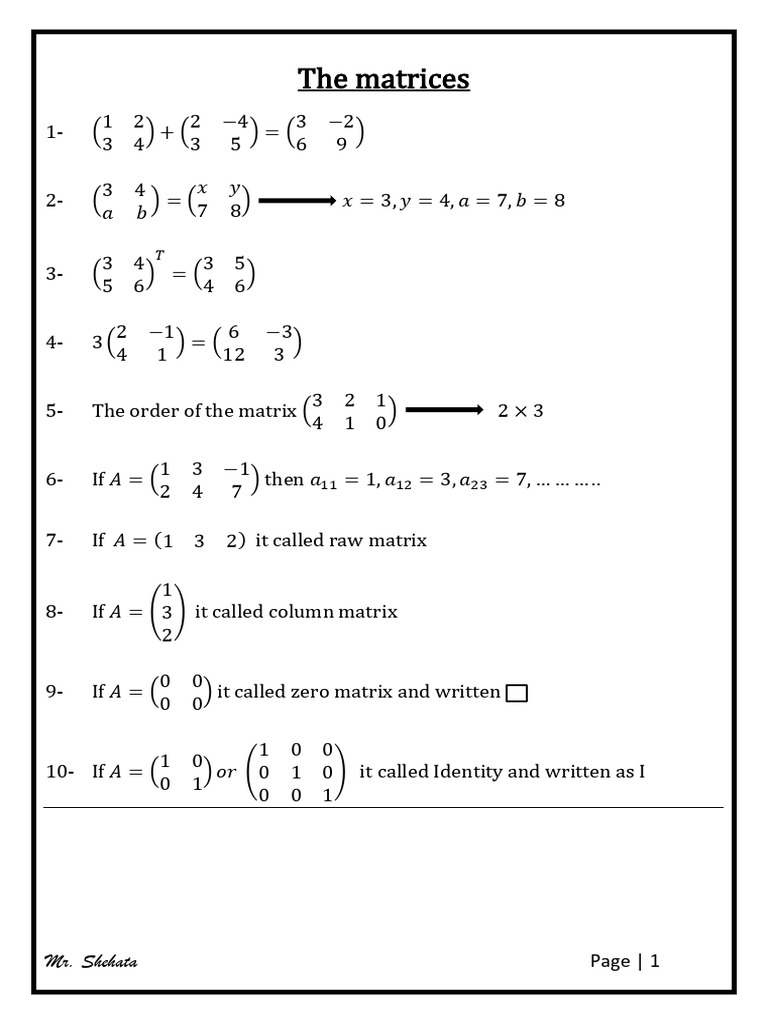 Algebra Revision S1 2024 | PDF