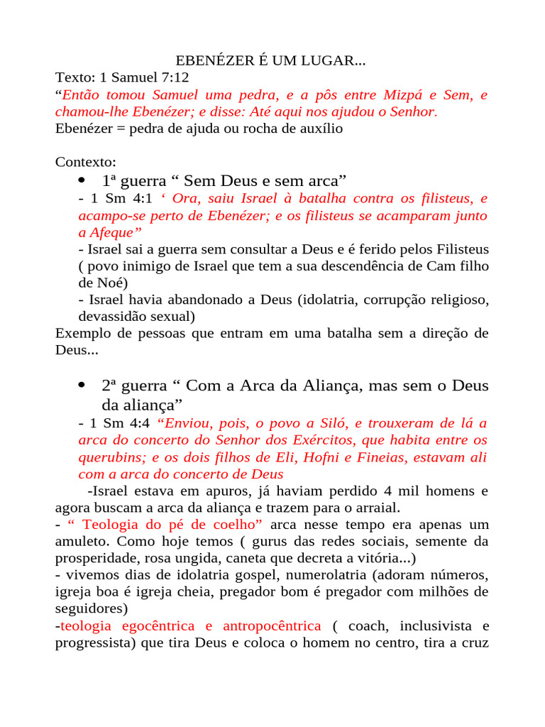 Ebenézer É Um Lugar | PDF