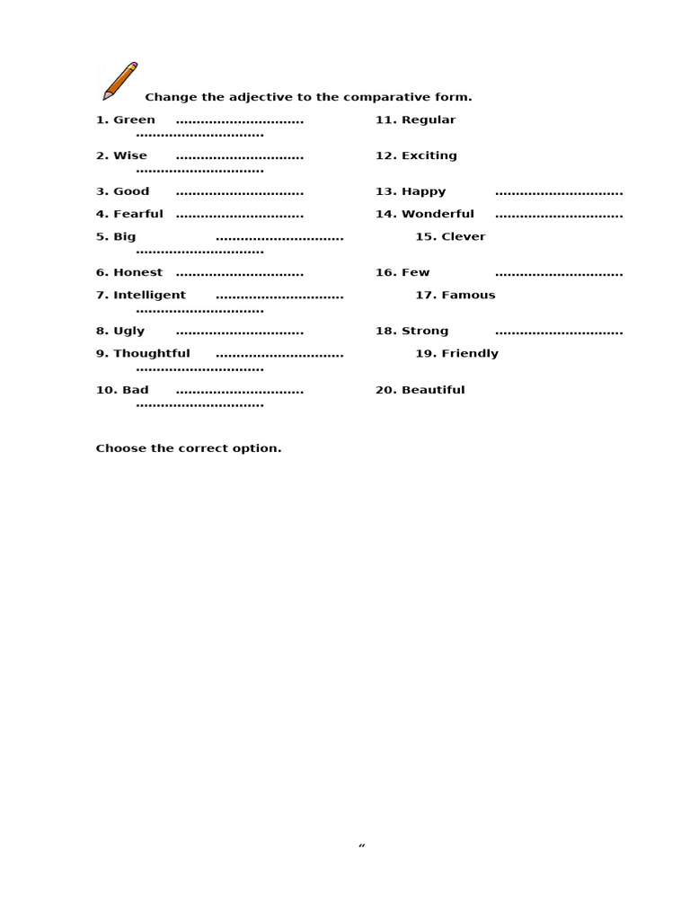 Comparative Superlative Form Fun Activities Games - 31485 | PDF
