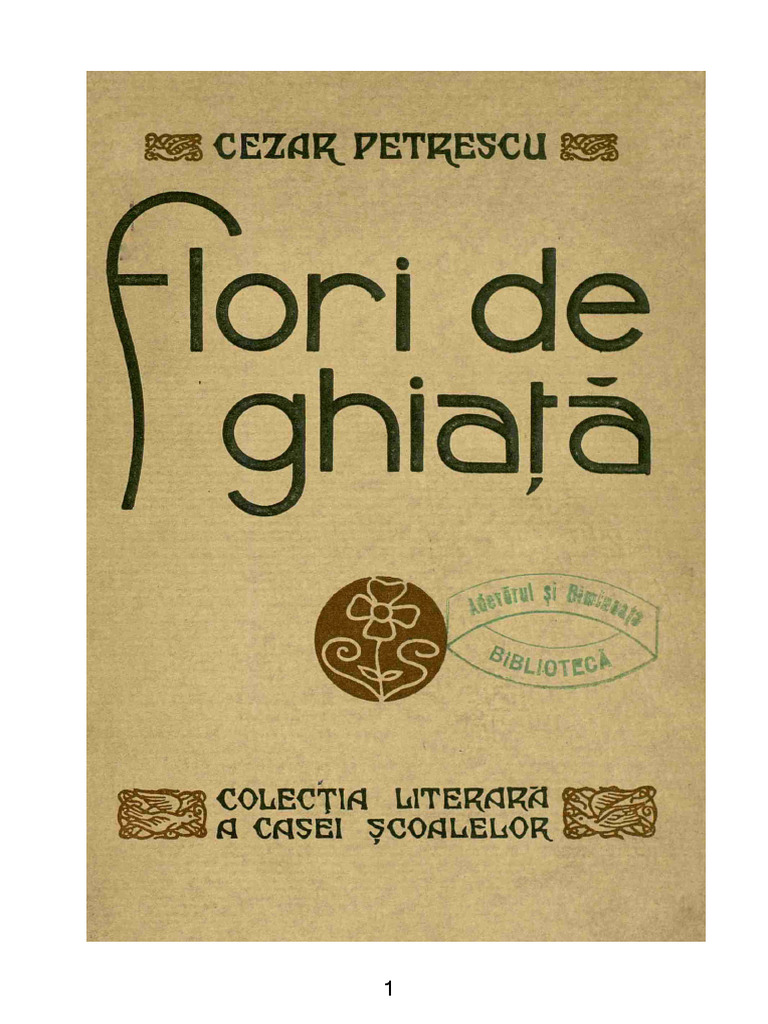 Cezar Petrescu - Flori de Ghiata | PDF