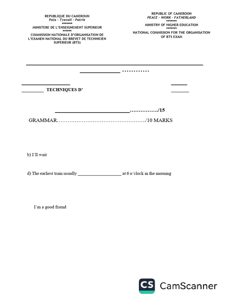BTS - Technique D'expression Anglaise | PDF