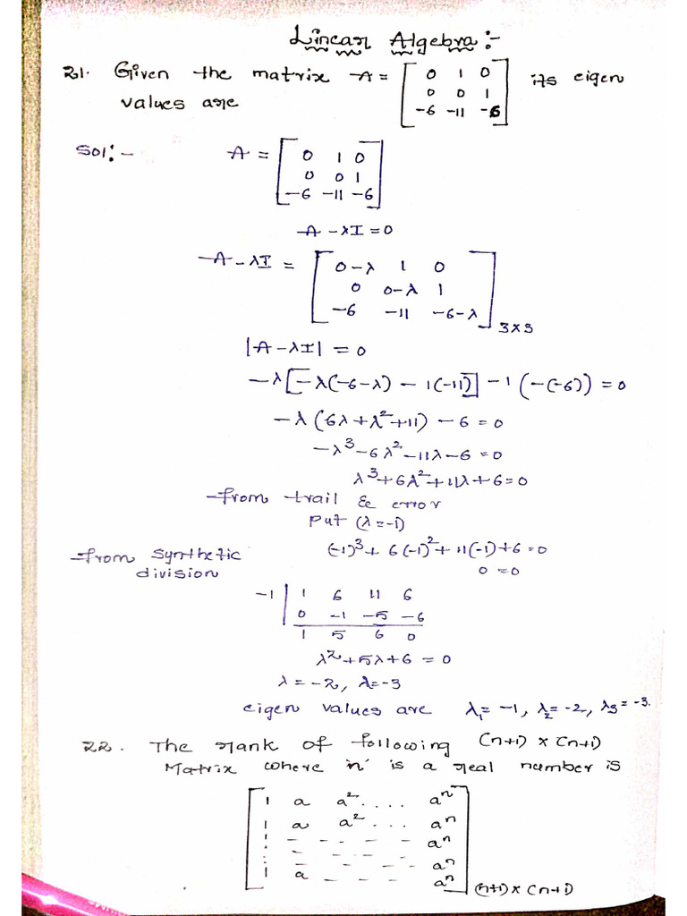 Linear Algebra 21-40 | PDF