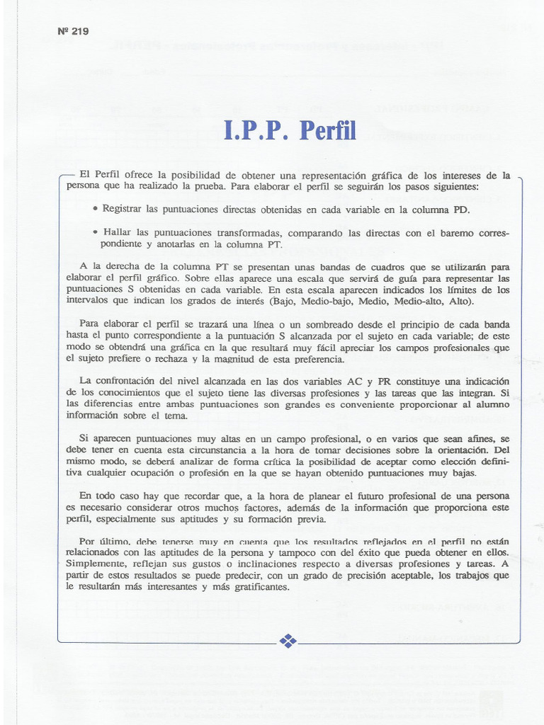 Perfil Ipp | PDF